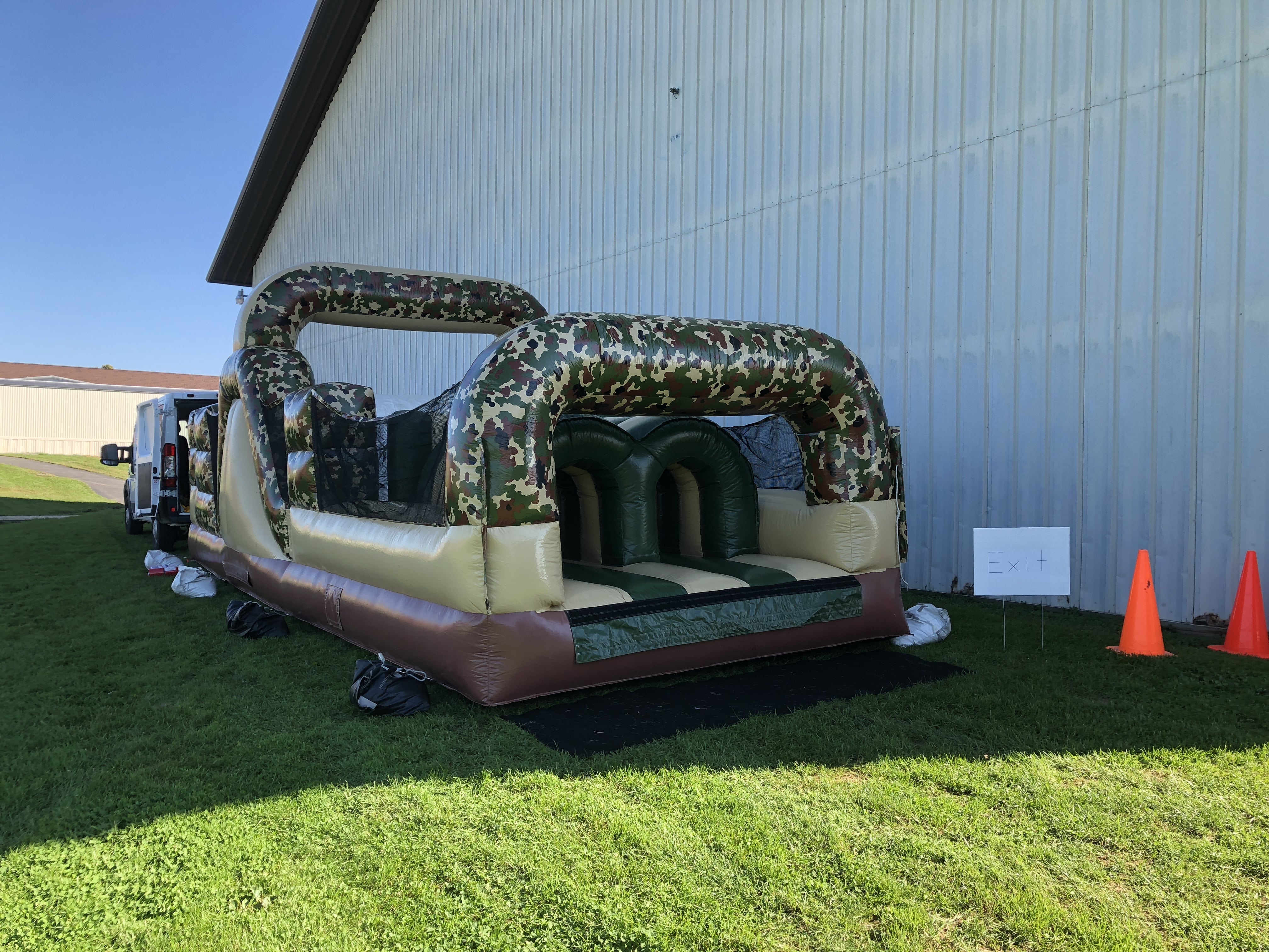 Camo 7-Element Obstacle Course - Exit - Hub City Inflatables